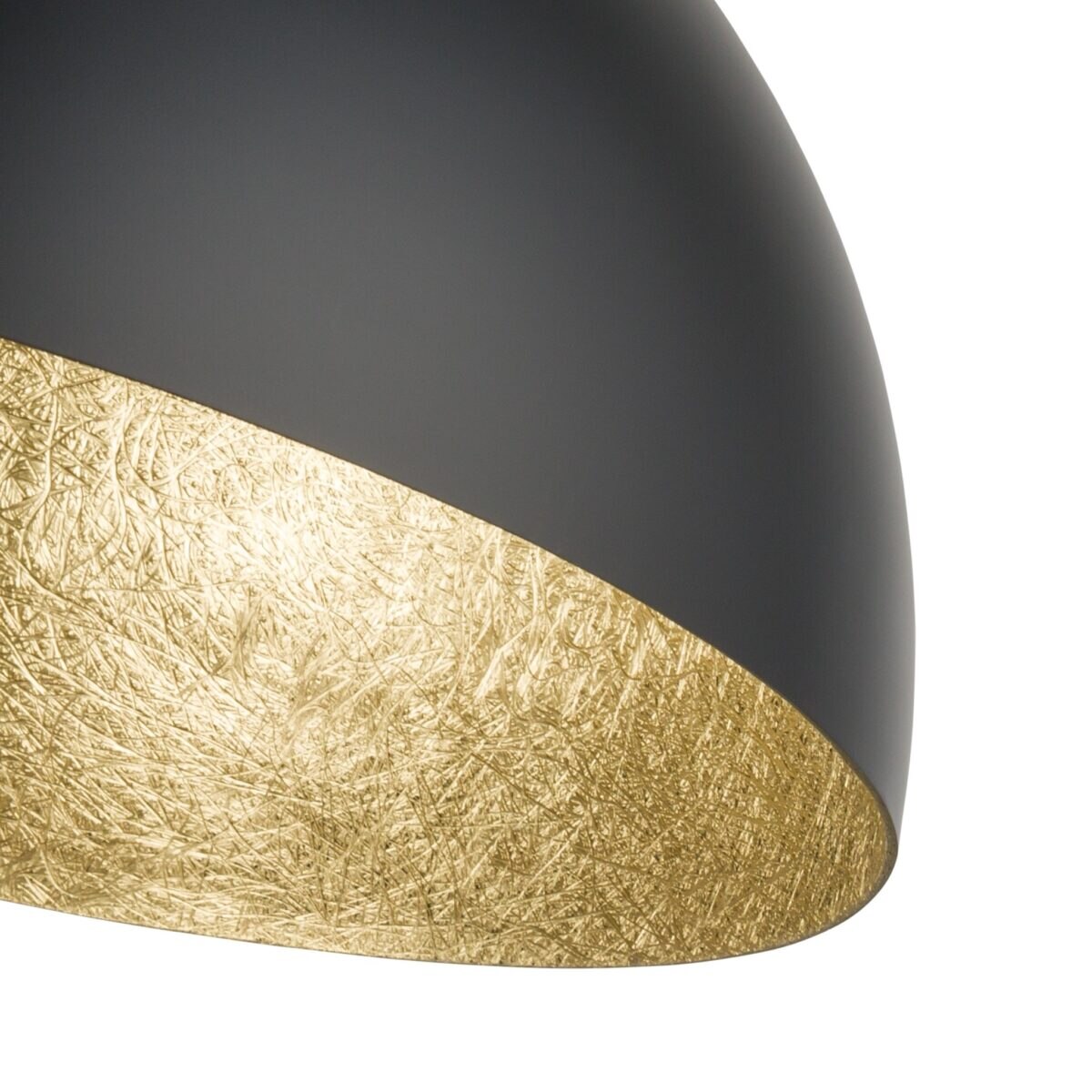 Lustra tip lampa suspendata SFERA negru/auriu, diametru 70 cm, inaltime ...