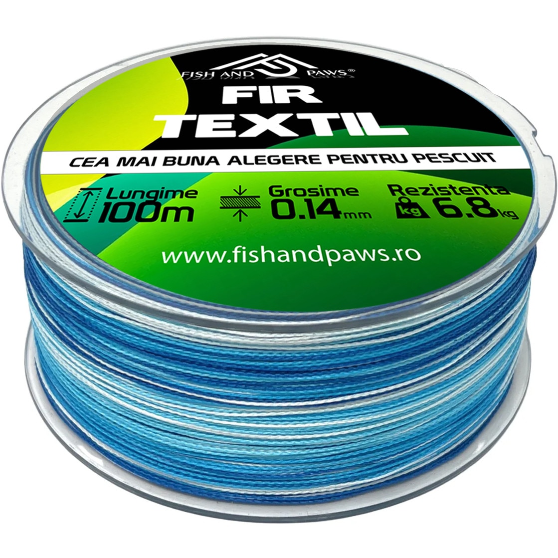 Fir textil pentru pescuit, impletit in 4 fire, rezistent la abraziune ...