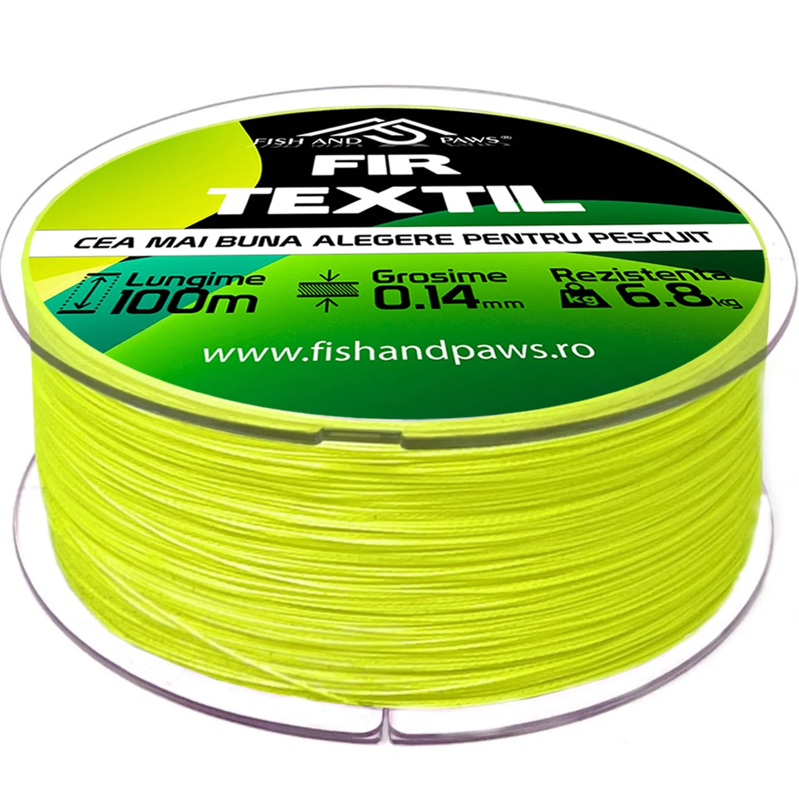 Fir textil pentru pescuit Fish & Paws ® impletit in 4 fire, rezistent ...