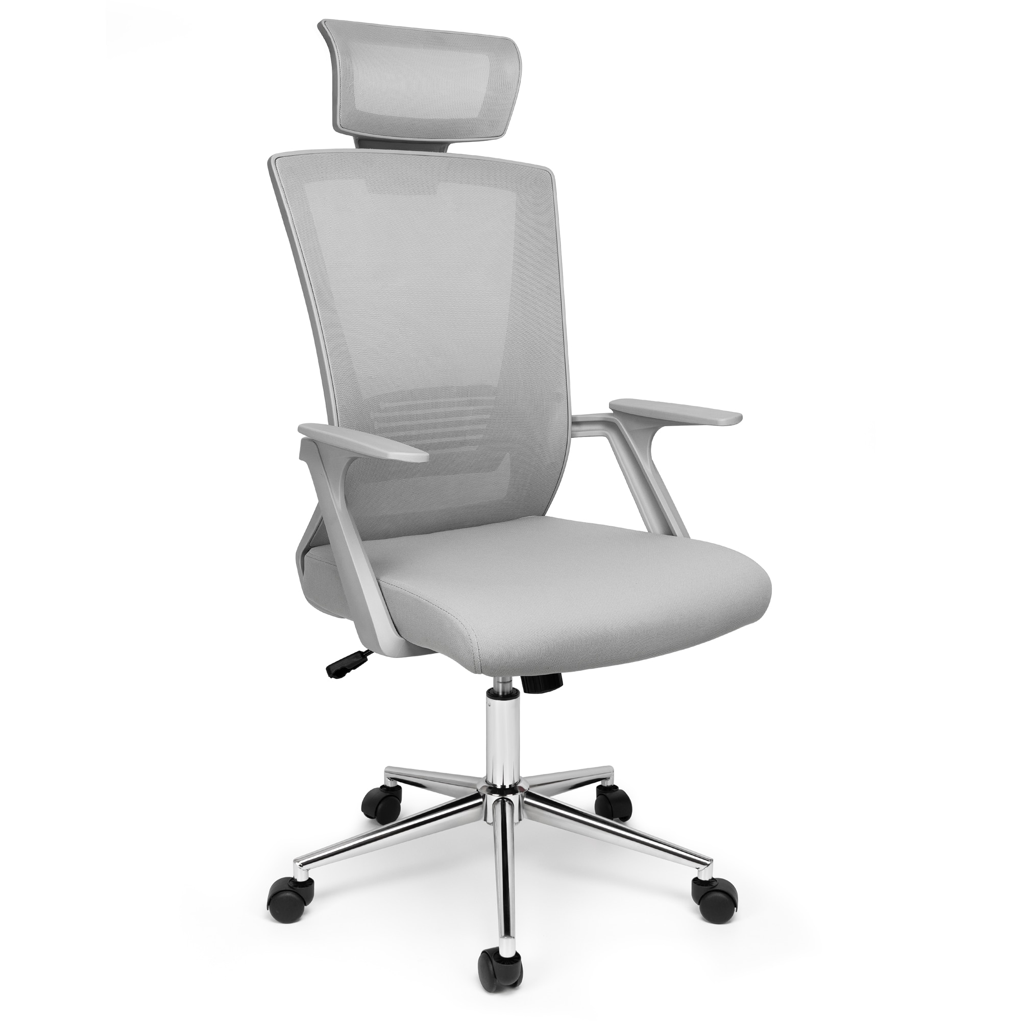 Scaun de Birou, Dr.Home Pixy XL, Suport Lombar, Tetiera, Mesh - Gri ...