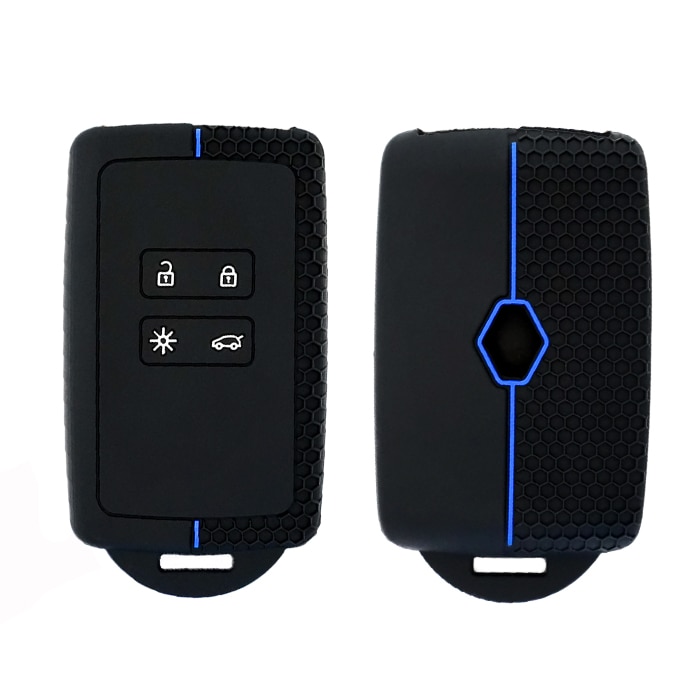 Husa Cheie Auto tip Renault, EHS E-Husa®, din silicon negru cu dunga ...