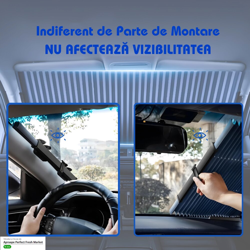 Parasolar Retractabil si Refractar cu Ventuze Marime Ajustabila 40-70 ...