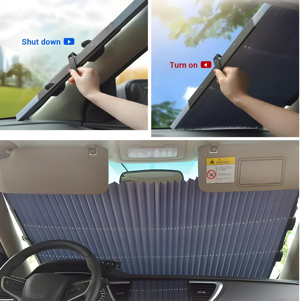 Parasolar Retractabil si Refractar cu Ventuze Marime Ajustabila 40-70 ...