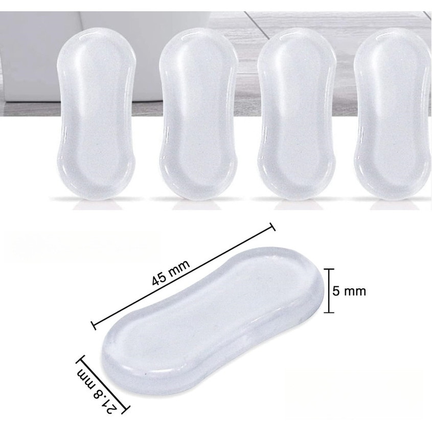 Set 4 amortizoare pentru scaun toaleta, silicon transparent, aderenta ...