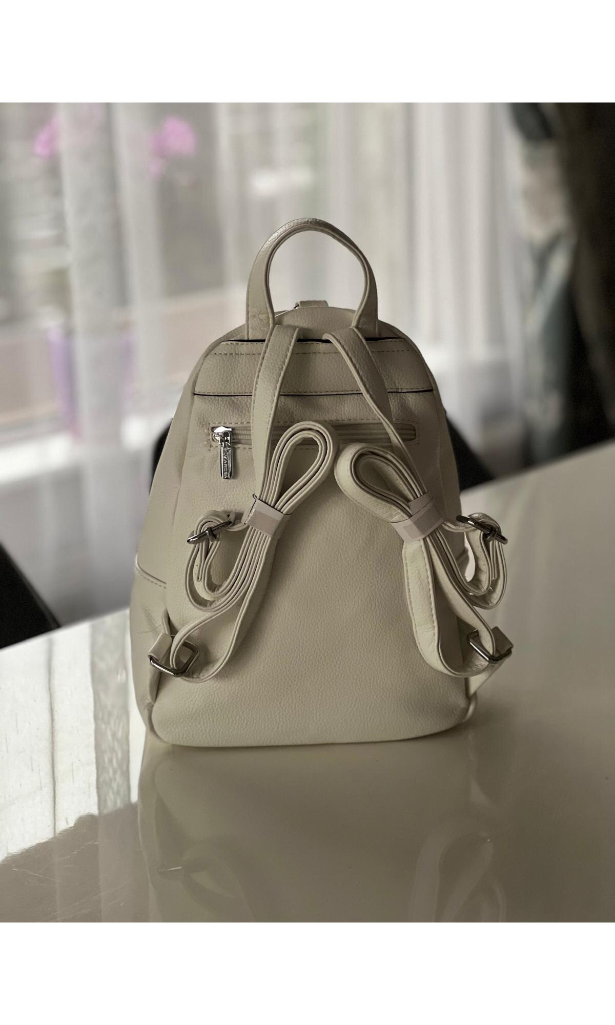 Rucsac Dama, SilviaRosa PieleEco 5936 Alb, 31 x 25 x 14 - eMAG.ro