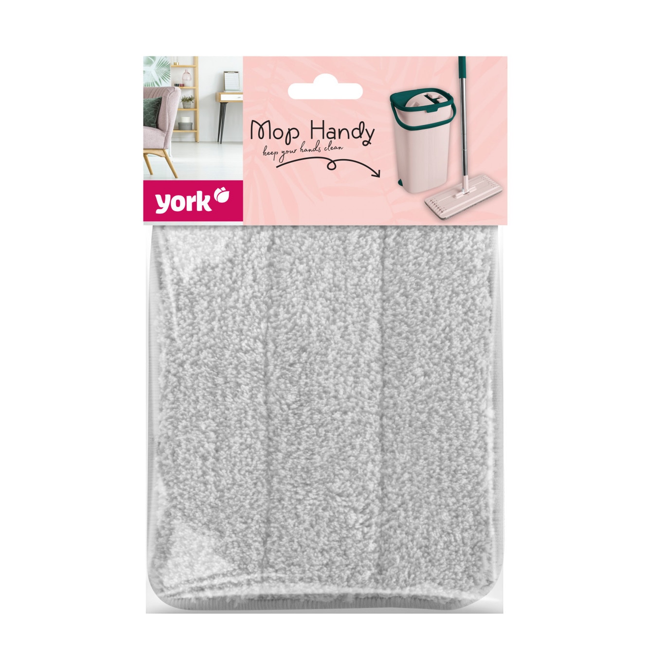 Rezerva mop plat / microfibra cu velcro, York Handy - eMAG.ro