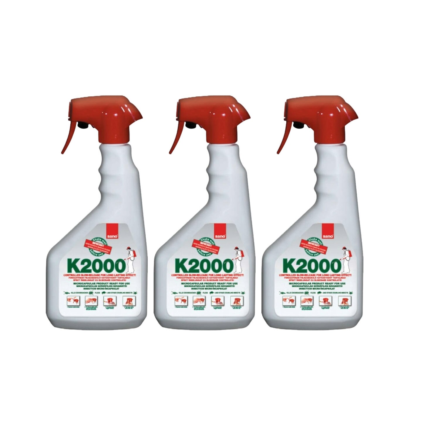 Set 3 x Sano K2000+ Solutie Gandaci 750ml, efect de lunga durata ...