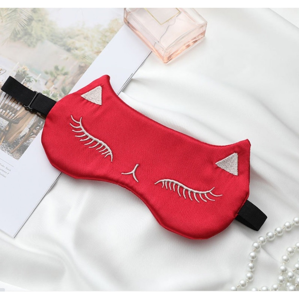 Masca de dormit satinata, tip Pisica, curelusa reglabila, 19x10.5cm ...