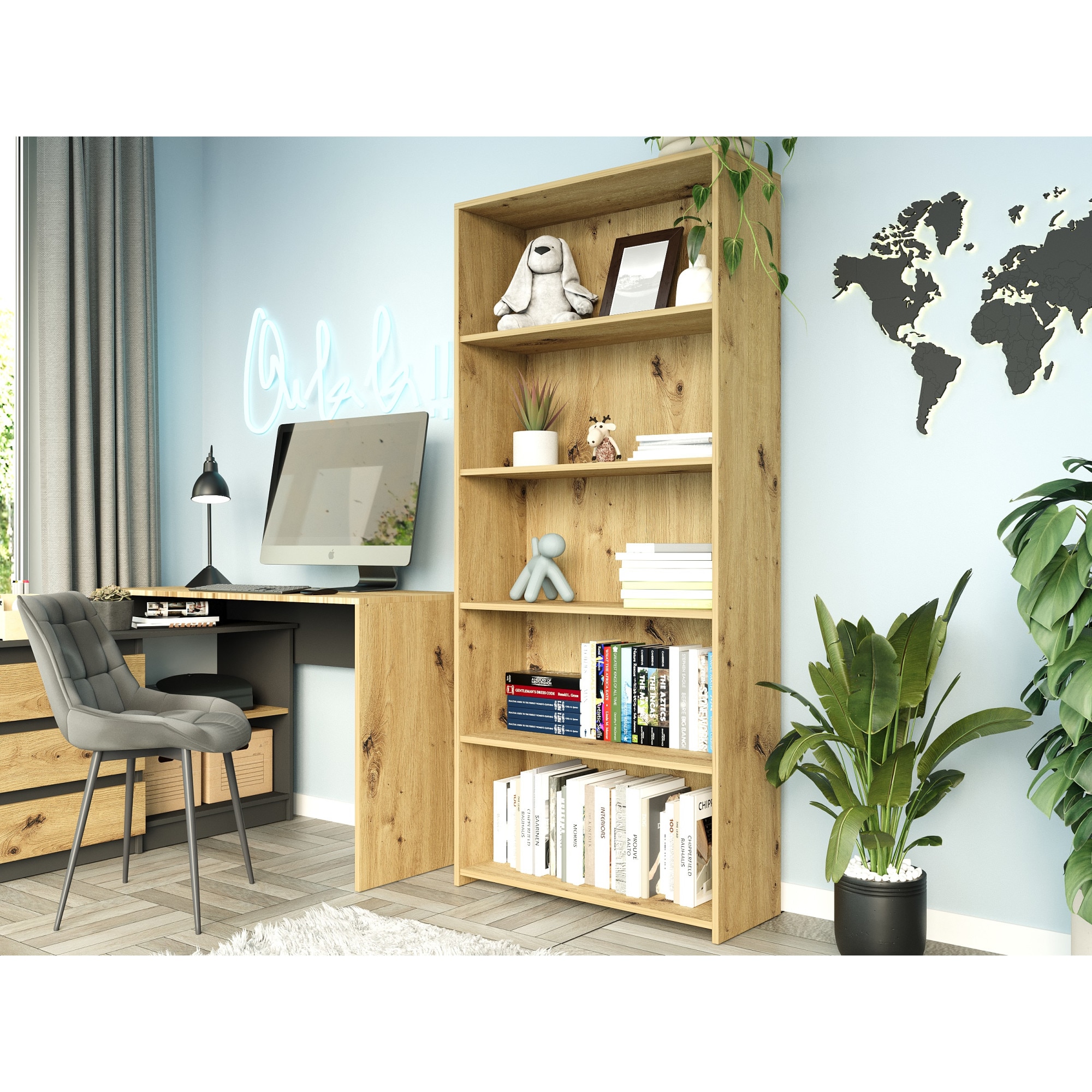 Raft de carti B-80 artisan 180x30x80 - eMAG.ro