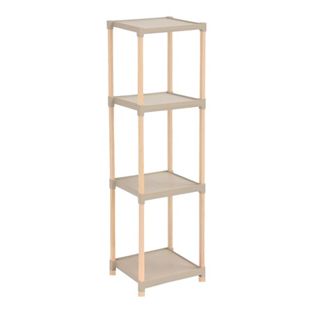 Etajera din lemn cu 4 rafturi din plastic, dimensiuni 25 x 26 x 100 cm ...