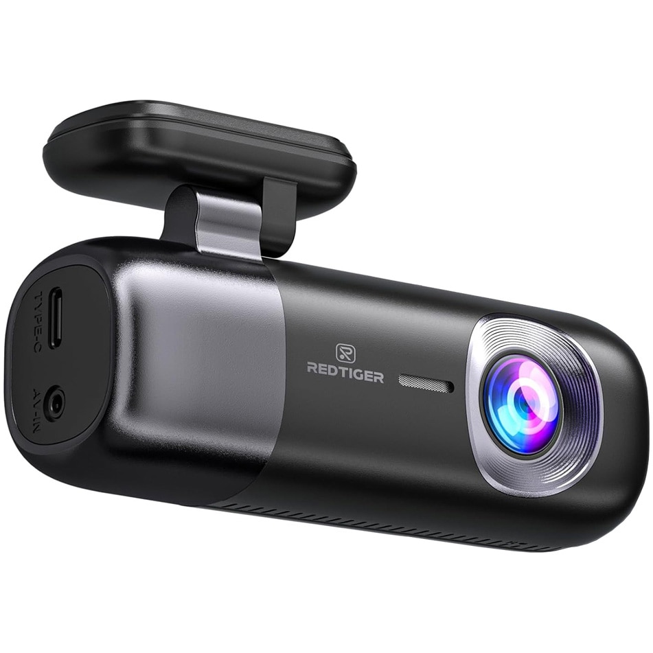 Camera auto de bord duala REDTIGER F9 4K+1080P, WiFi, Night Vision, 170 ...
