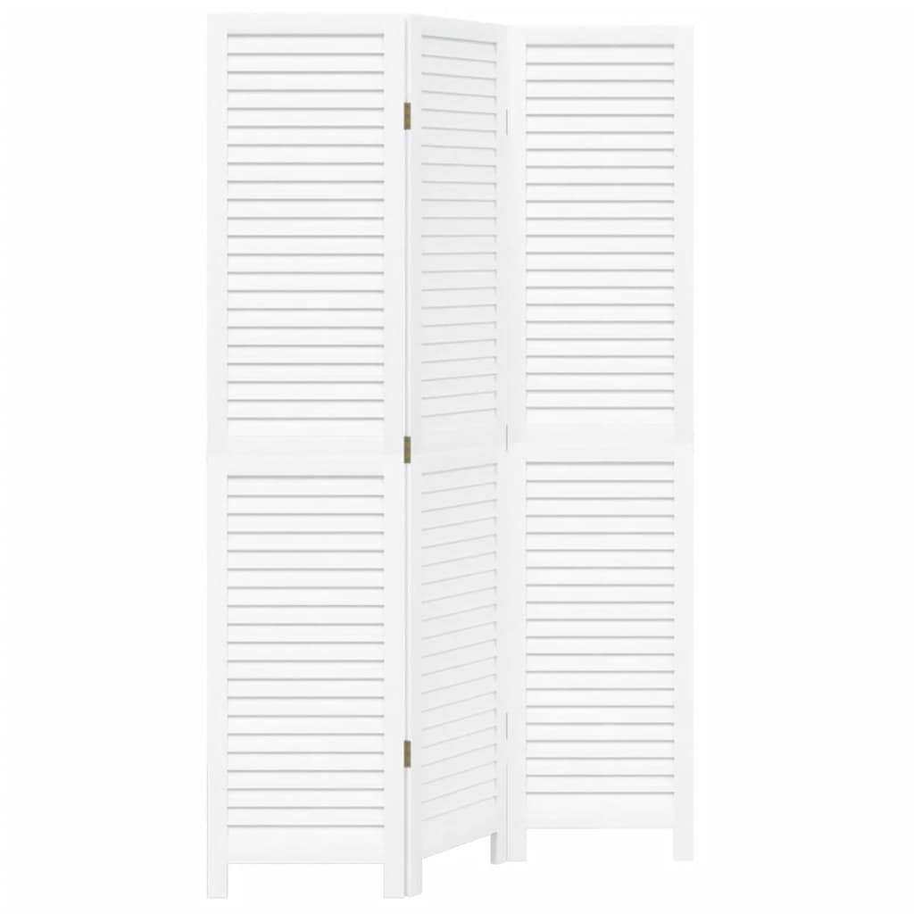 Paravan camera 3 panouri vidaXL, alb, lemn masiv paulownia, 4.9 kg ...