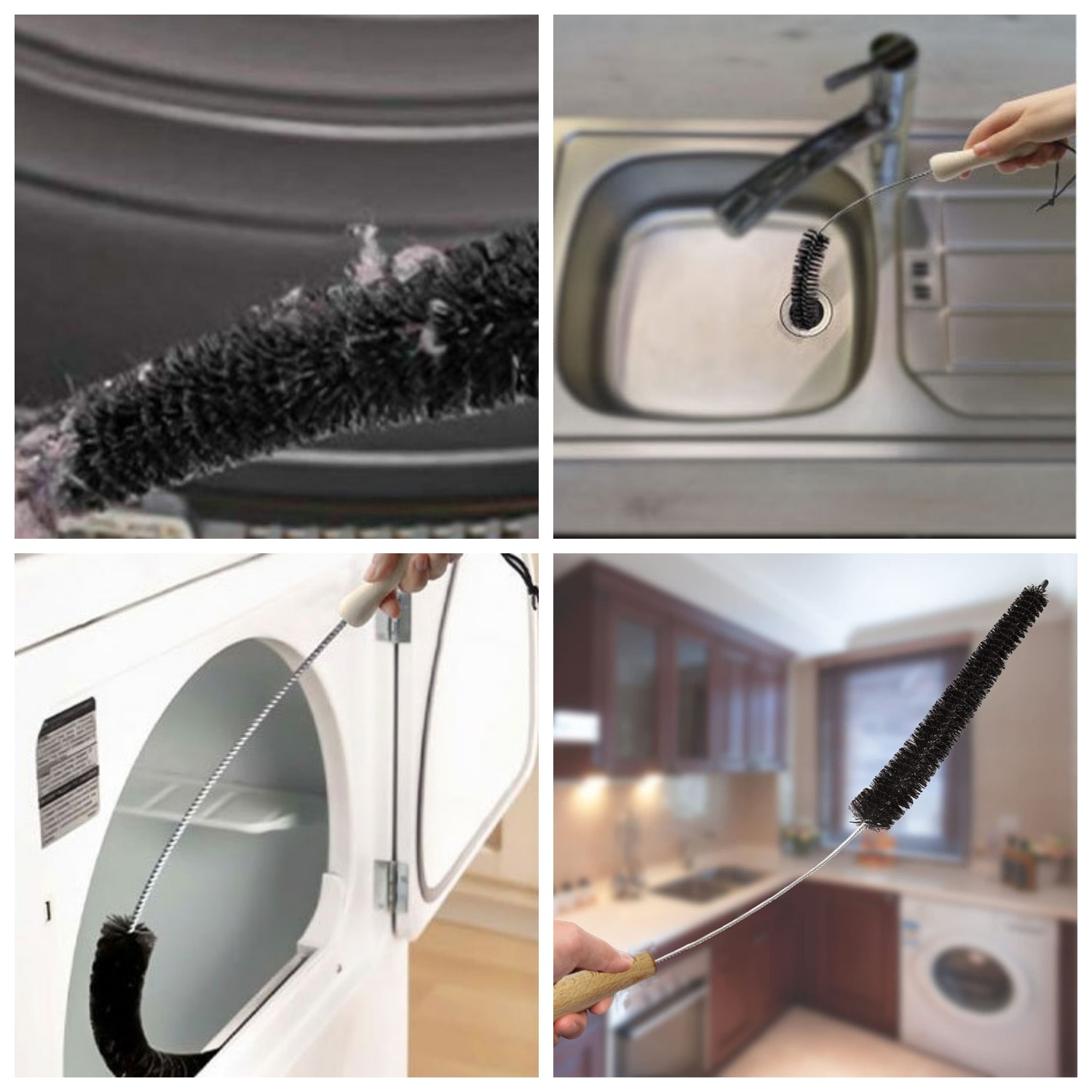 Set 2 bucati Perie de curatare extra-lunga pentru canale, uscatoare si ...