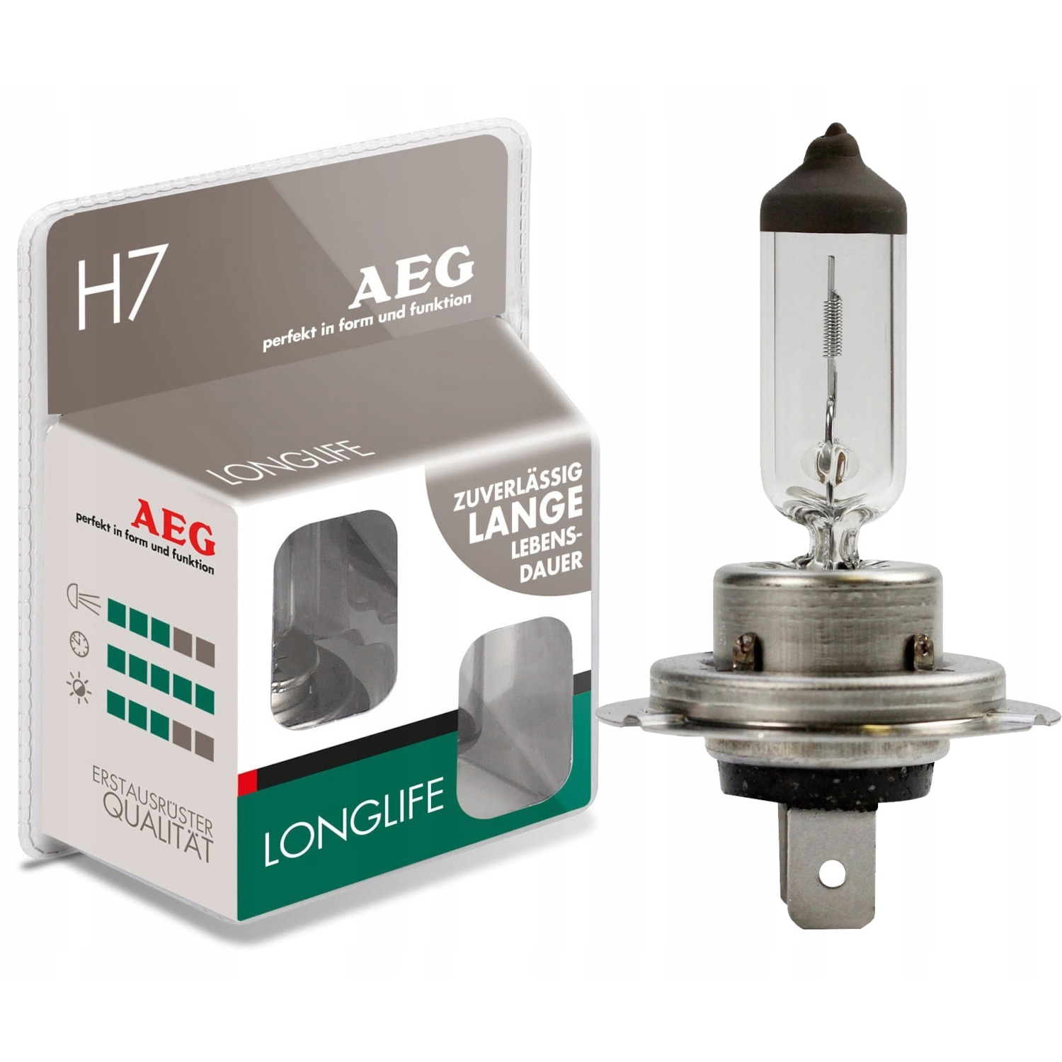 Becuri auto far faza lunga si scurta AEG, H7 Longlife, 55W, 12V, 2 buc ...