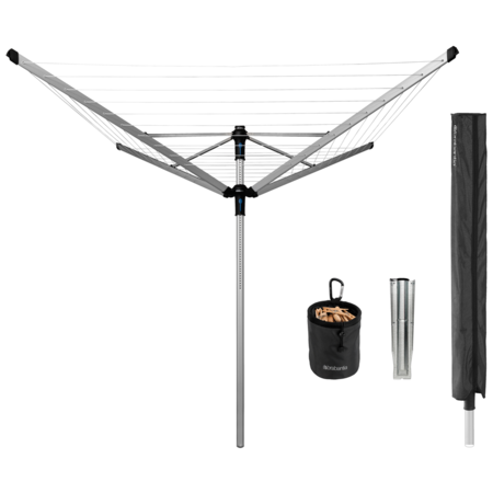 Uscator rufe rotativ cu 4 brate+accesorii, inox+aluminiu, argintiu mat ...