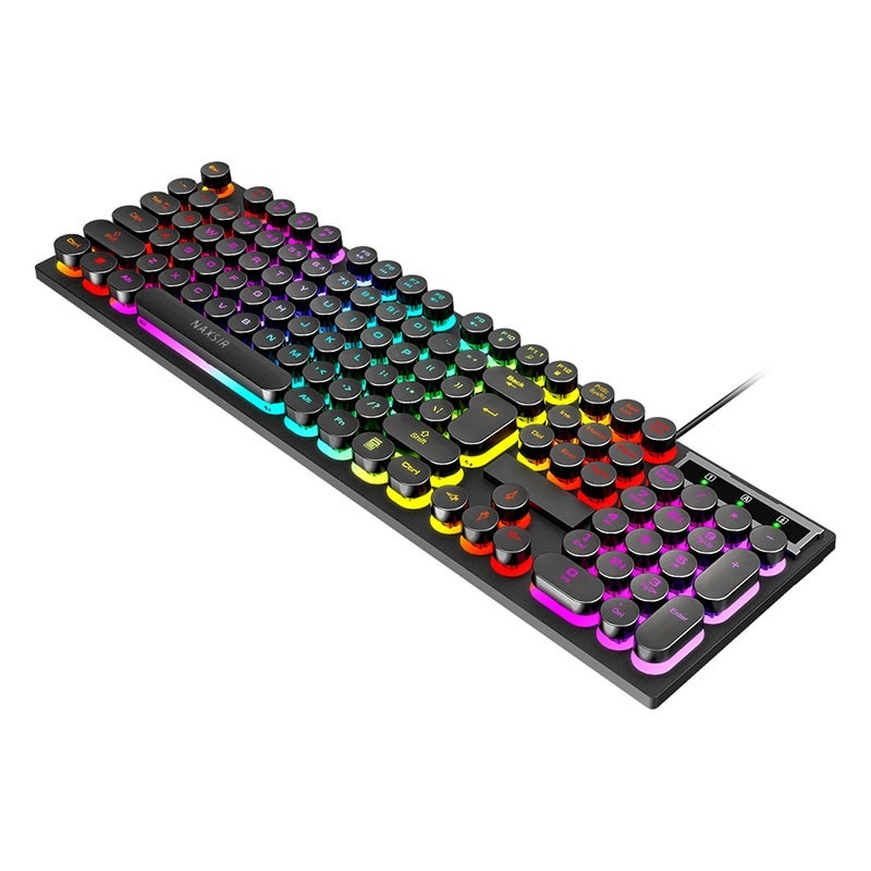 Tastatura mecanica de gaming, NAXSIR, Rezistent la Apa, 7 Culori ...