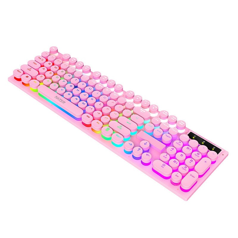 Tastatura mecanica de gaming, NAXSIR, Rezistent la Apa, 7 Culori ...
