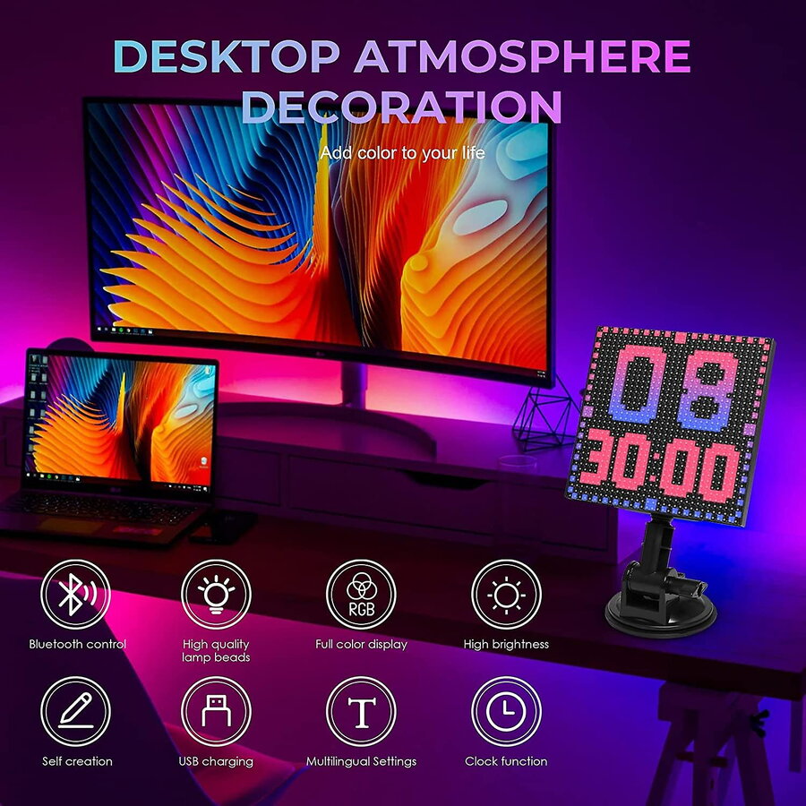 Monitor Led Pixel Screen, control Smartphone, programabil cu animatie ...