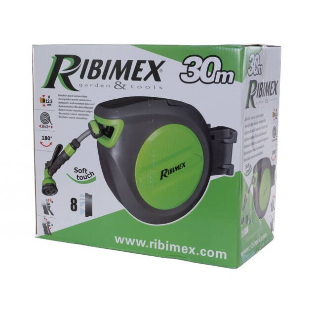 Furtun de gradina retractabil RIBIMEX, suport automat de infasurare ...