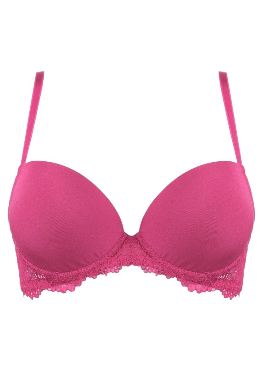 Sutien Jolidon, dantela si microfibra, cupa graduata, S2255, fucsia ...