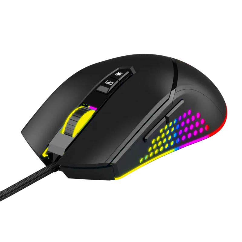 Mouse cu fir, QWare Gaming Milford, 10 000 DPI, RGB-LED, Programabil ...