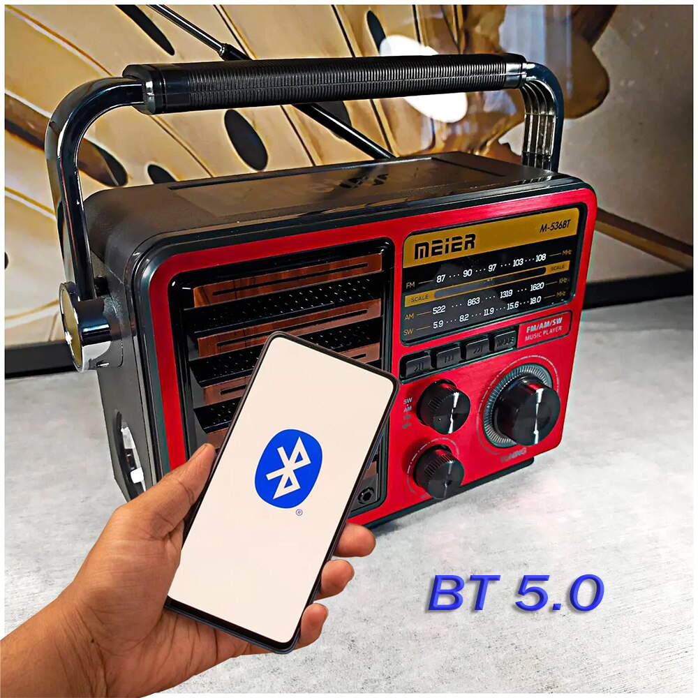 Radio portabil, Meier, Reincarcabil, Rosu - eMAG.ro