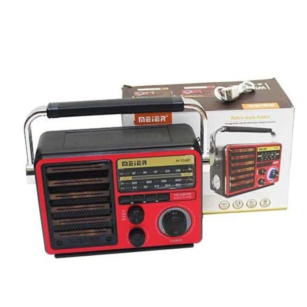 Radio portabil, Meier, Reincarcabil, Rosu - eMAG.ro