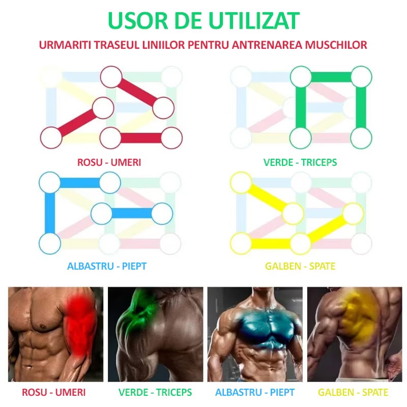 Placa Profesionala Fitness Pentru Flotari, Anti-Alunecare, Antrenare ...