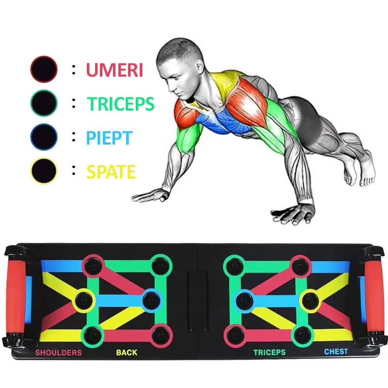 Placa Profesionala Fitness Pentru Flotari, Anti-Alunecare, Antrenare ...