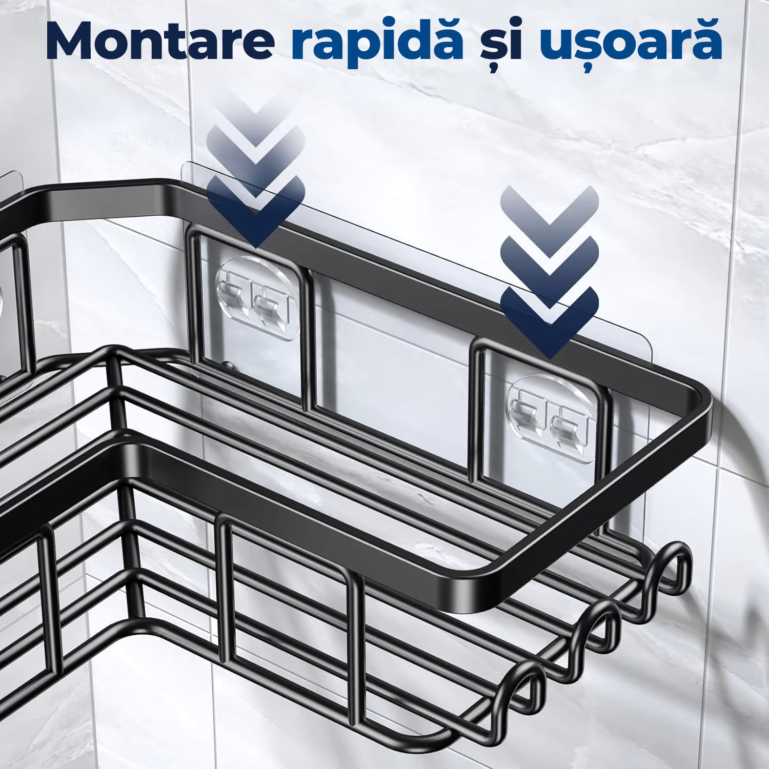 Set Raft de Dus MONDESA® cu 2 Etajere Colt plus o Sapuniera pentru Baie ...