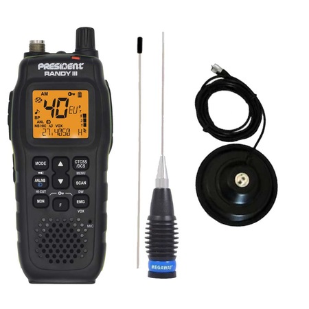 Kit Statie Radio Portabila President Randy III AM/FM ASC + Antena CB ...