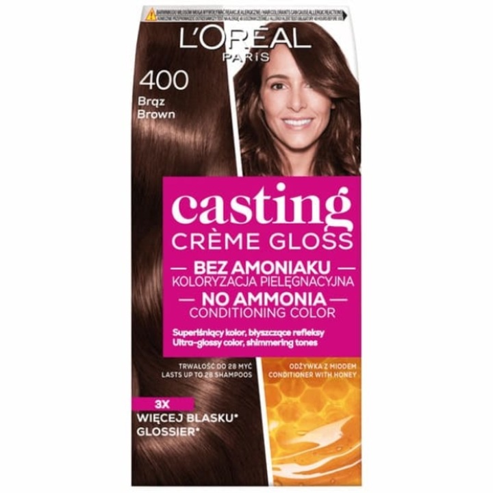 Vopsea de par L'Oreal Paris Casting Creme Gloss, 400 BRAZ, acoperire 70 ...