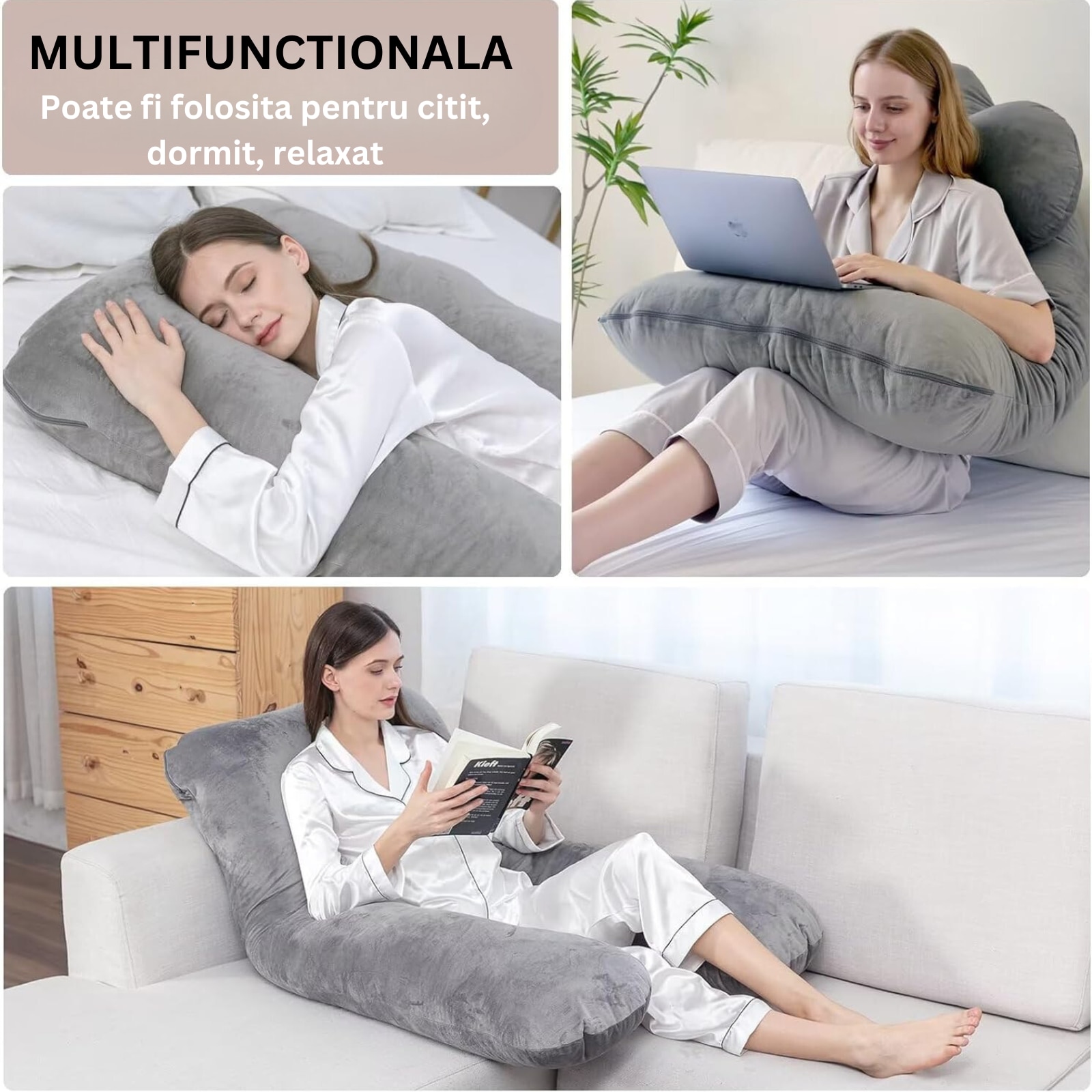Perna gravide Infiniteea™ 3 in 1, Multifunctionala, Alaptare, Sustinere ...