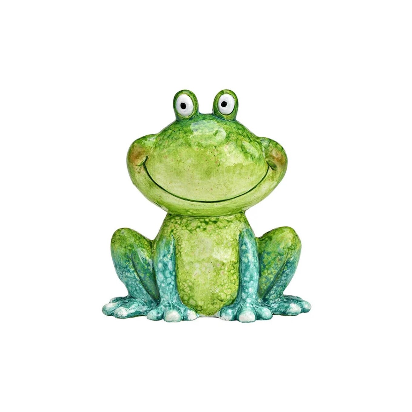 Figurina broscuta ceramica, verde, 12x13x7 cm - eMAG.ro
