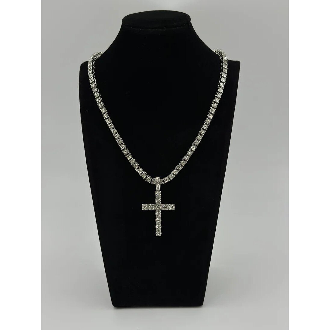 Colier Tennis Cross Silver 50cm Pietre zirconia - eMAG.ro