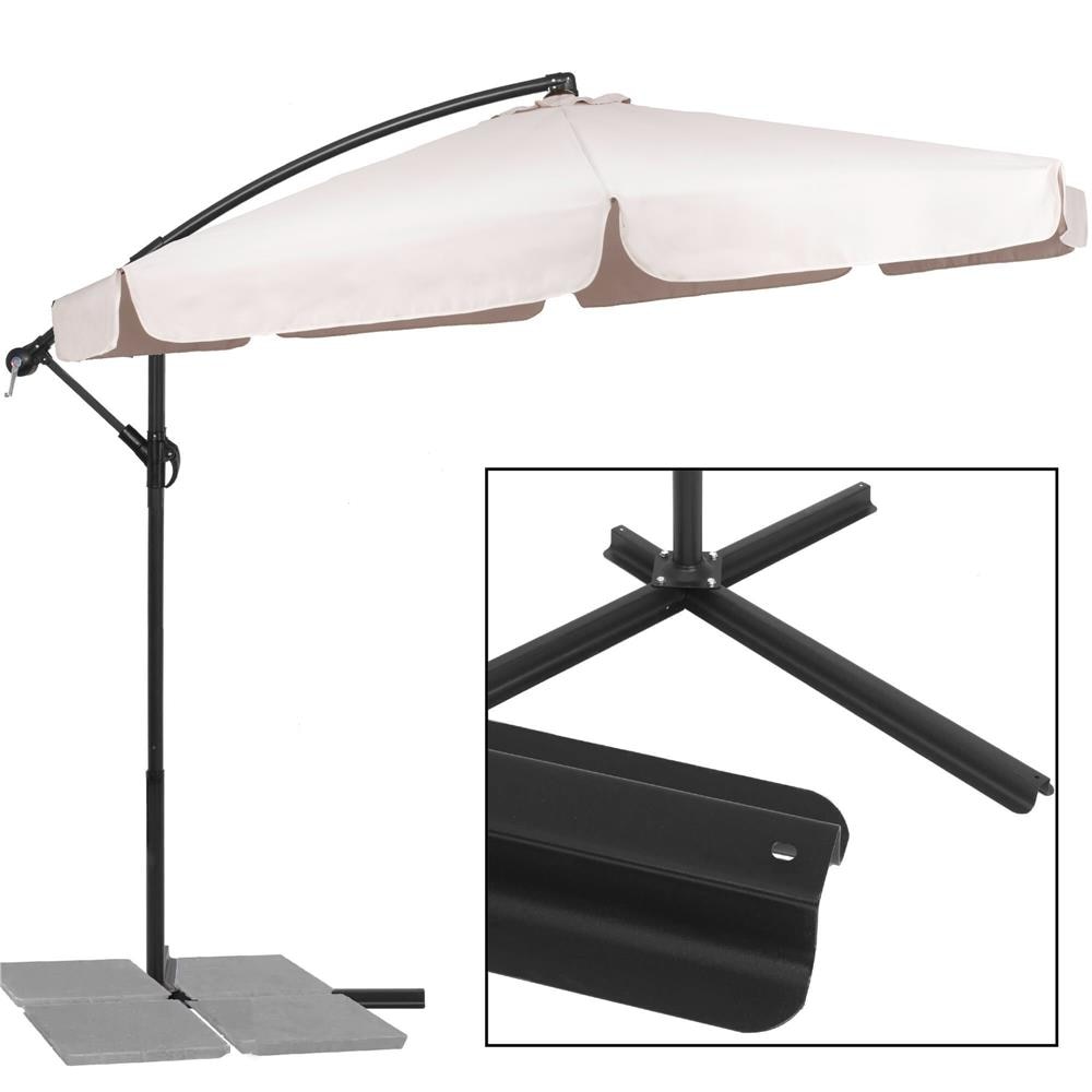 Umbrela de gradina cu brat lateral banana, cu husa, 300cm, bej - eMAG.ro