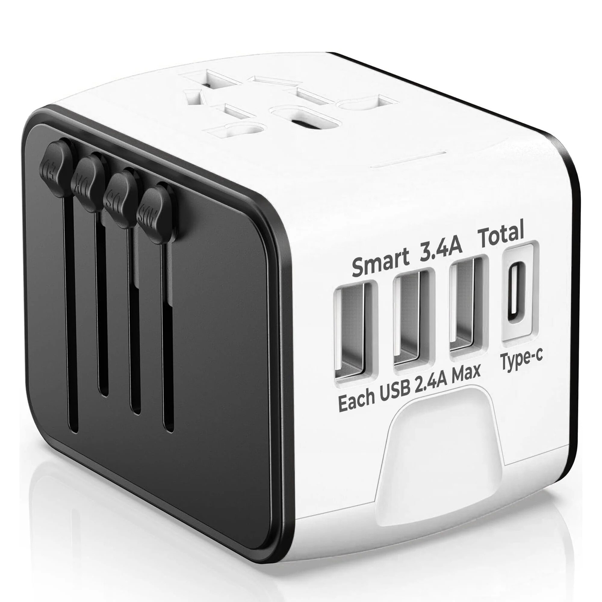 Adaptor Incarcator Universal Timebox cu 3 Porturi USB si 1 Port Type-C ...
