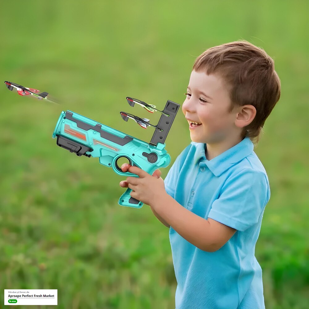 Set Pistol Lansator de Avioane din Spuma EVA tip Catapulta - eMAG.ro