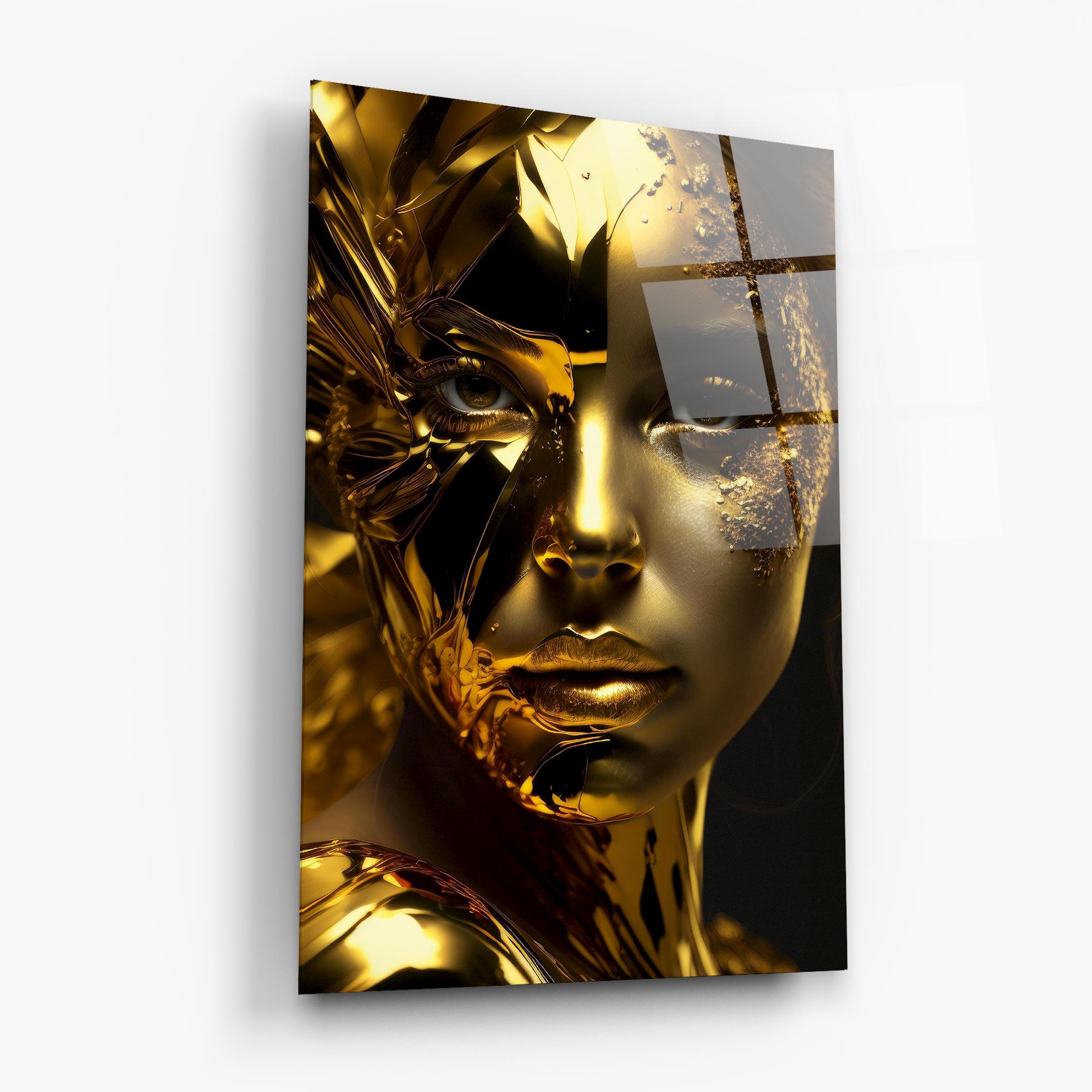 Tablou Sticla, 60x80cm, Dormitor si Living, Femei, Black And Gold ...