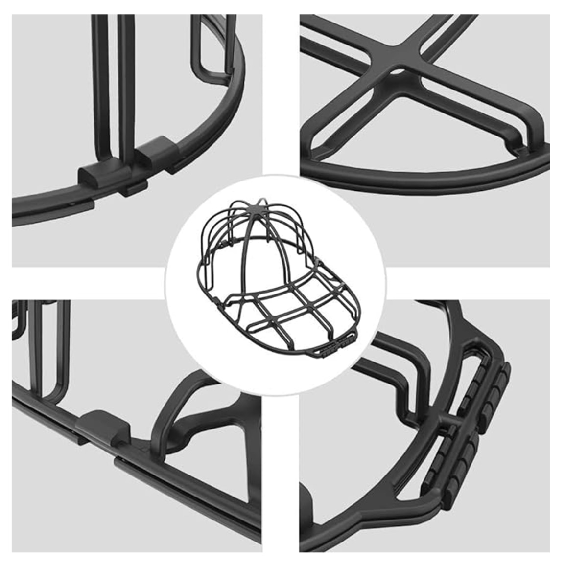 Suport pentru spalare sepci, Edibazzar, Plastic, 33x22x12 cm, Neagru ...