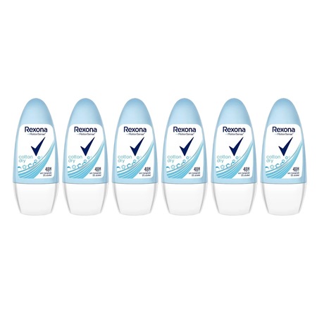 Set 6 x Deodorant Antiperspirant Rexona Cotton Dry Woman 50ml Roll On ...