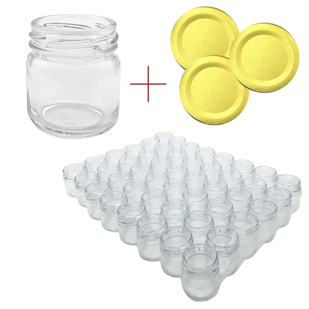 Set 48 Borcane cu capac, 40 ml, Transparent - eMAG.ro