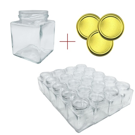 Set 20 Borcane cu capac, Transparent, 210 ml - eMAG.ro