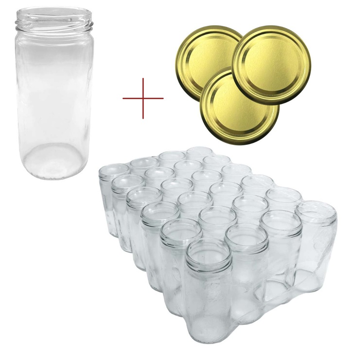 Set borcane din sticla 260 ml. Coloana cu suruburi cu capace, Danros ...