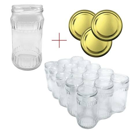 Set 15 Borcane cu capac, 314 ml, Transparent - eMAG.ro