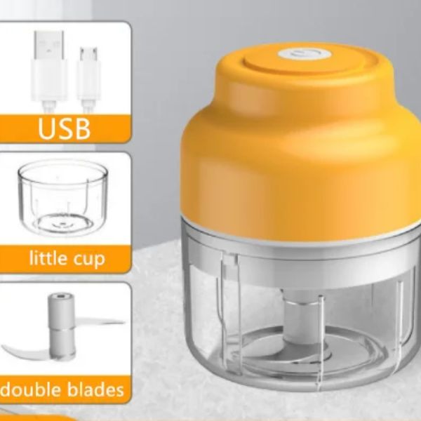 Mini blender pentru legume, fructe, alune sau carne - Galben, 45 W ...