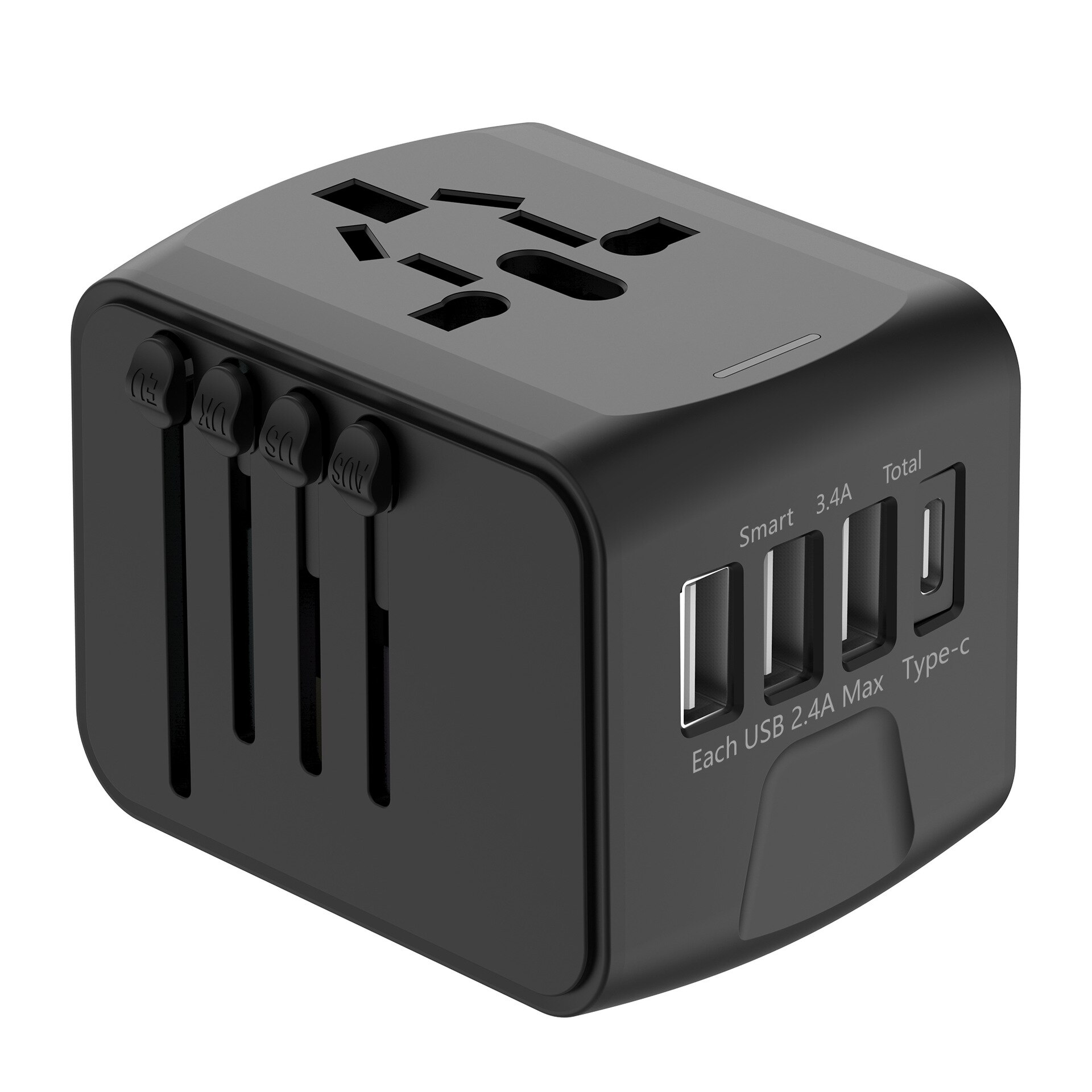 Adaptor incarcator priza universal, cu 4 USB si 1 Type-C - eMAG.ro