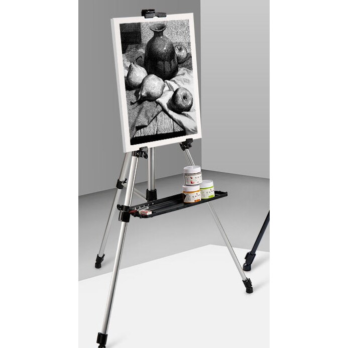 Sevalet portabil, reglabil cu manivela, negru, cu geanta de transport ...