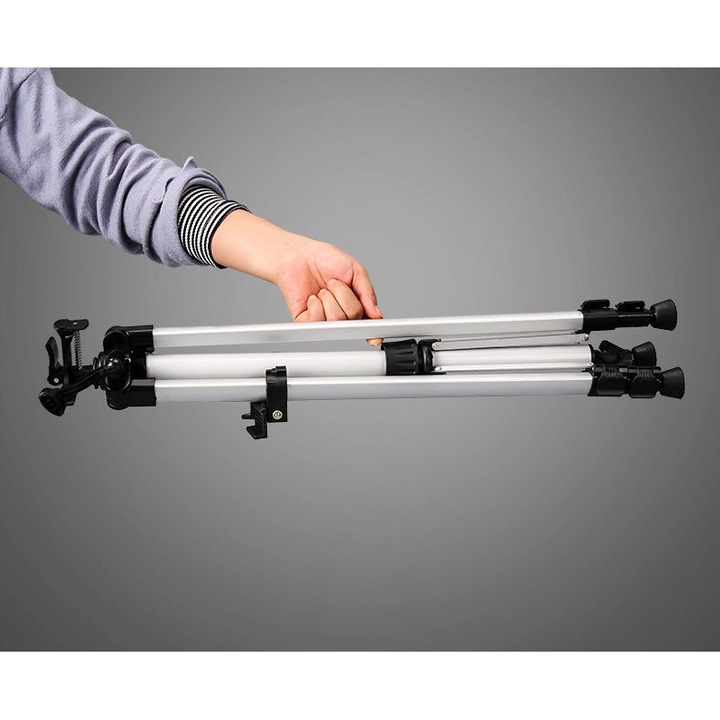 Sevalet portabil, reglabil cu manivela, negru, cu geanta de transport ...