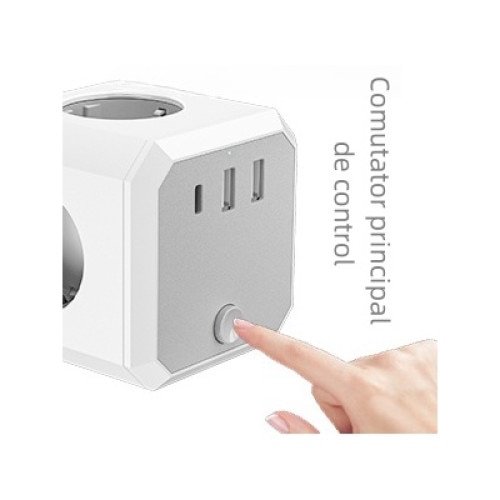 Priza Cube cu USB,4 Prize,2xUSB,1xType C, Incarcare Rapida, Protectie ...